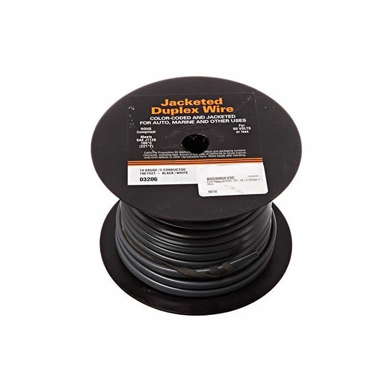 14/2 - Black/White Gray - Pvc Jacket - 100' Spool